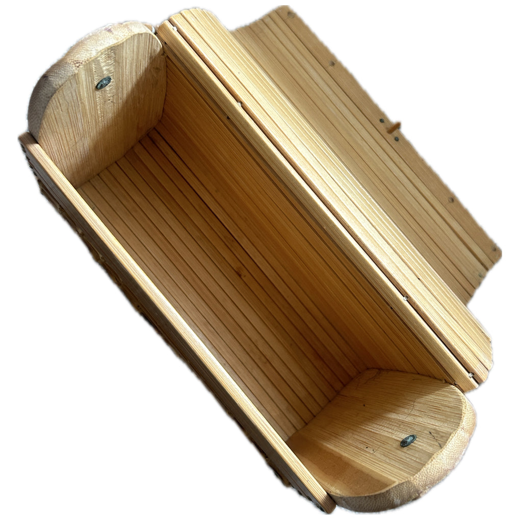 Wooden slatted vintage 1950s rockabilly box bag with bamboo detailing ...
