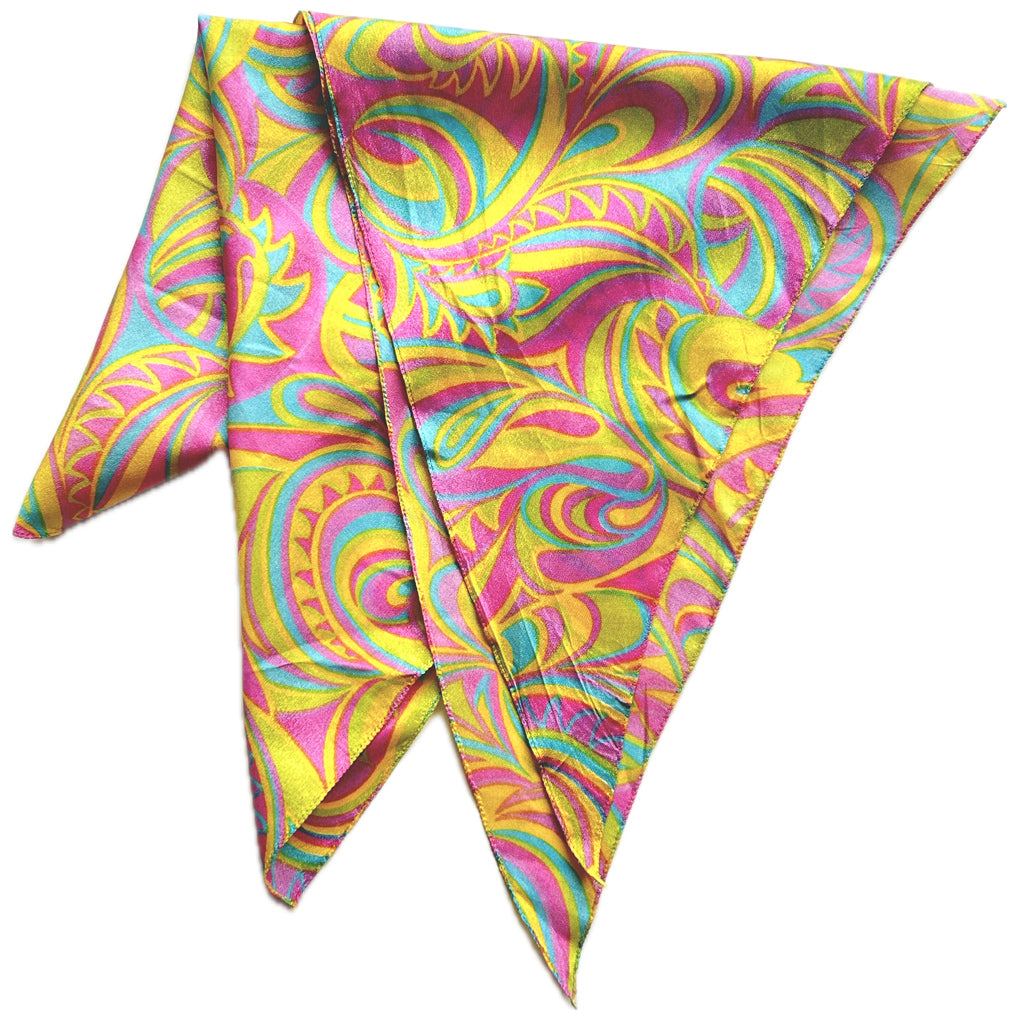 Psychedelic swirls vintage 1960s headscarf – Candy Says Vintage Clothing UK